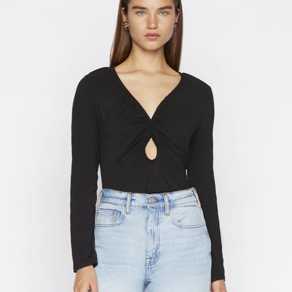 Frame Denim | Tops | Frame Cutout Ruched Stretchmodal Jersey Top | Poshmark